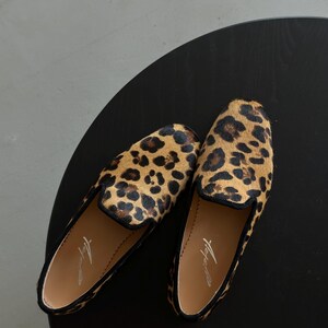 Leopard Print Calf Hair Slippers - Etsy