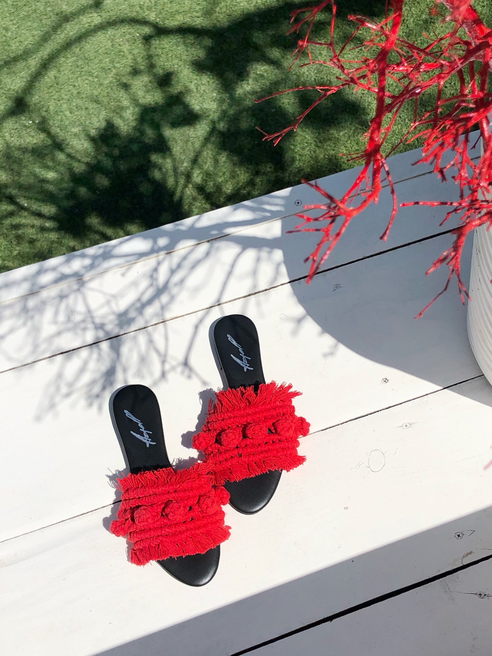 Boho Chic Summer Slides Slippers Macrame Slippers Summer Slippers ...