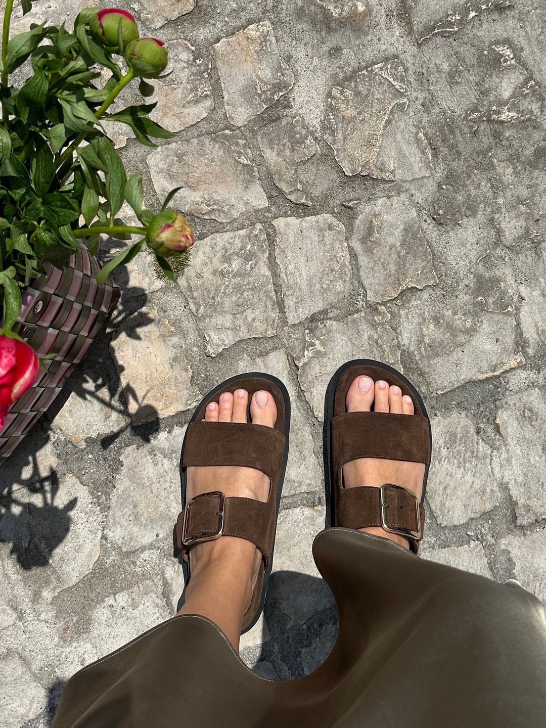 Suede Comfy Women Slides; Choco Sandals - Etsy