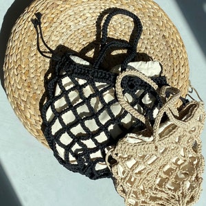 Handmade String Bag With Fabric Liner - Etsy