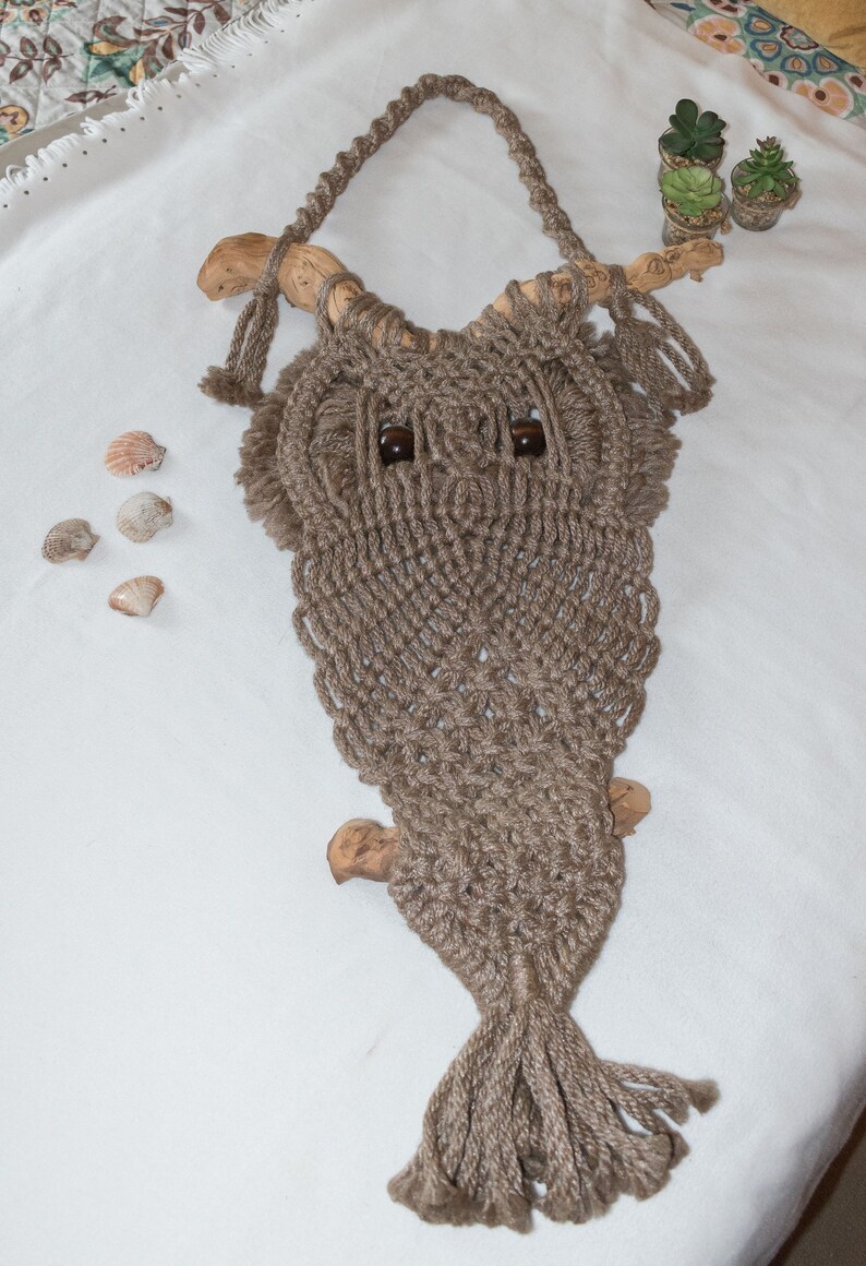 Vintage Macrame Owl Wall Hanging - Authentic! - Etsy