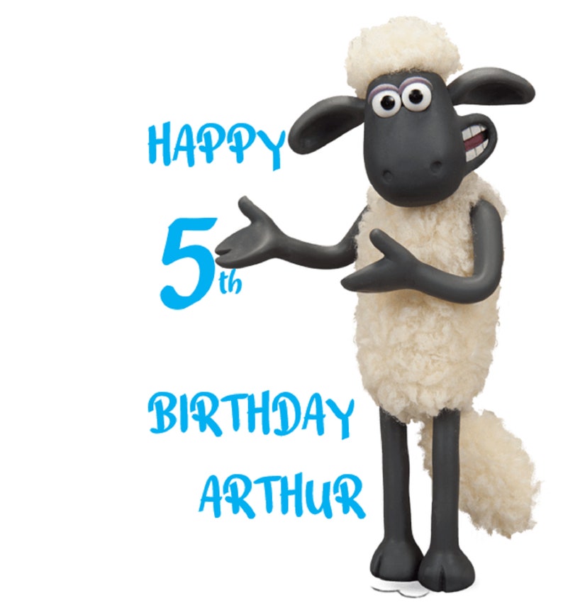 Shaun the Sheep Inspired Birthday Card, Personalised Birthday Cards ...