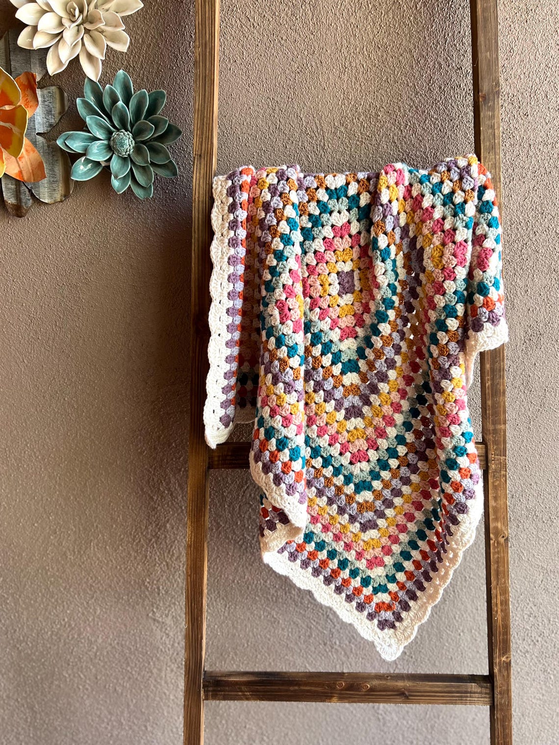 Continuous Granny Square Baby Blanket/afghan Modern and Fun 100% Cotton ...