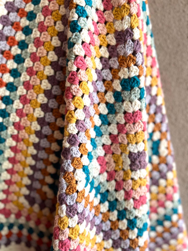 Continuous Granny Square Baby Blanket/afghan Modern and Fun 100% Cotton ...