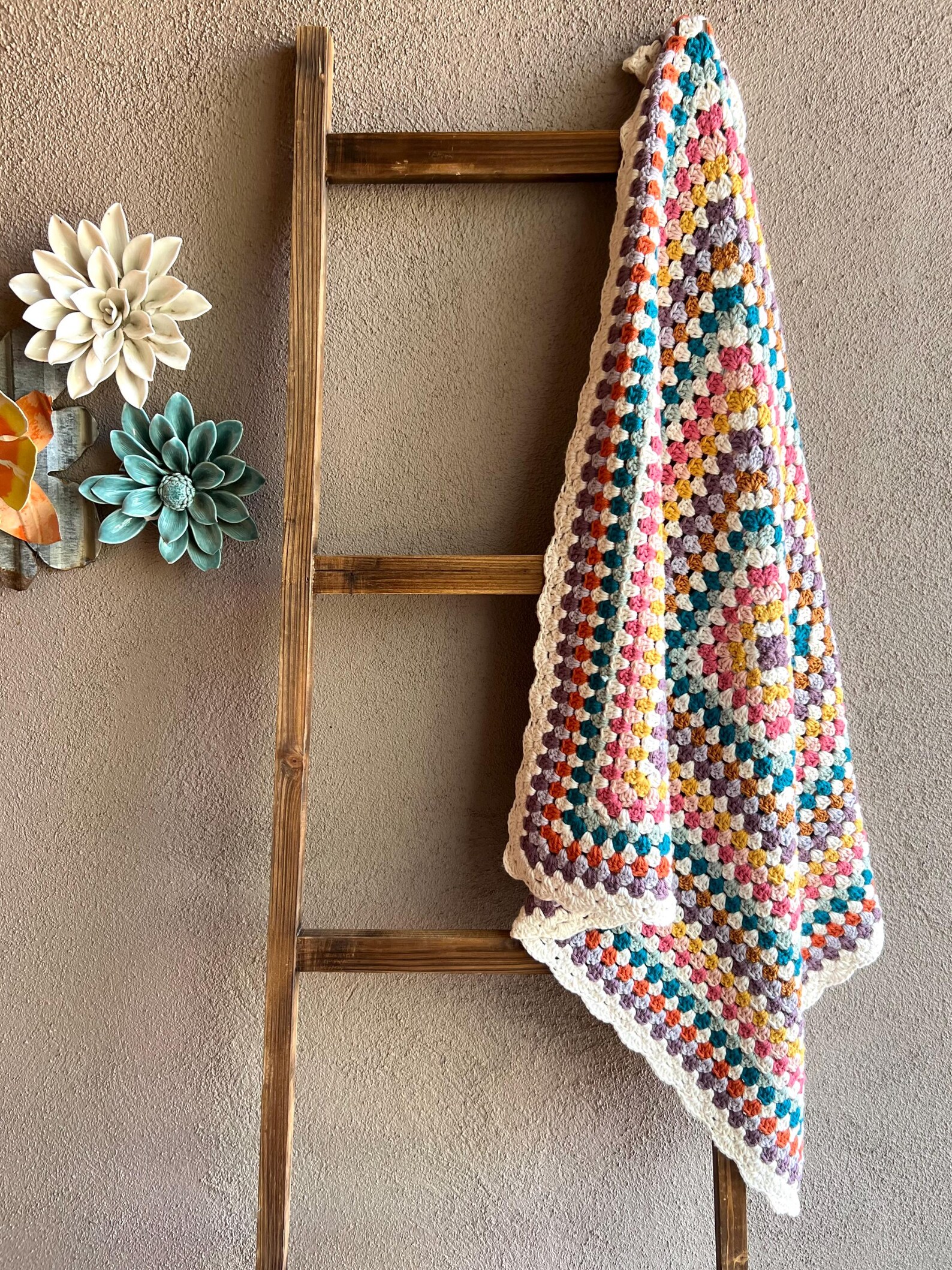 Continuous Granny Square Baby Blanket/afghan Modern and Fun 100% Cotton ...