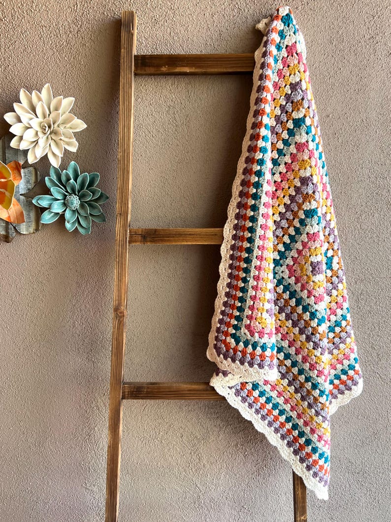 Continuous Granny Square Baby Blanket/afghan Modern and Fun 100% Cotton ...