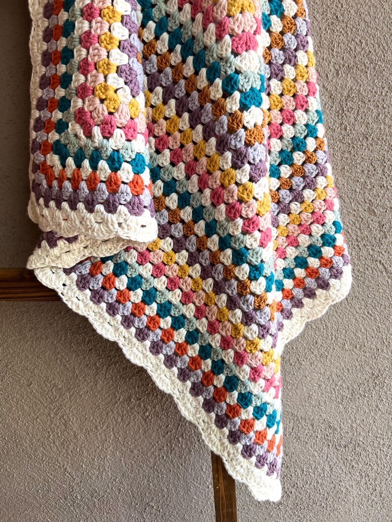 Continuous Granny Square Baby Blanket/afghan Modern and Fun 100% Cotton ...