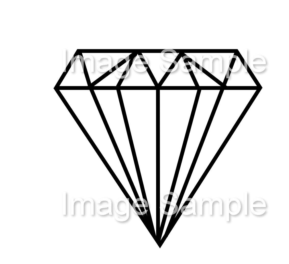 Diamond Silhouette Set of 12 PNG Jpeg SVG. Diamond Cut File. Instant ...