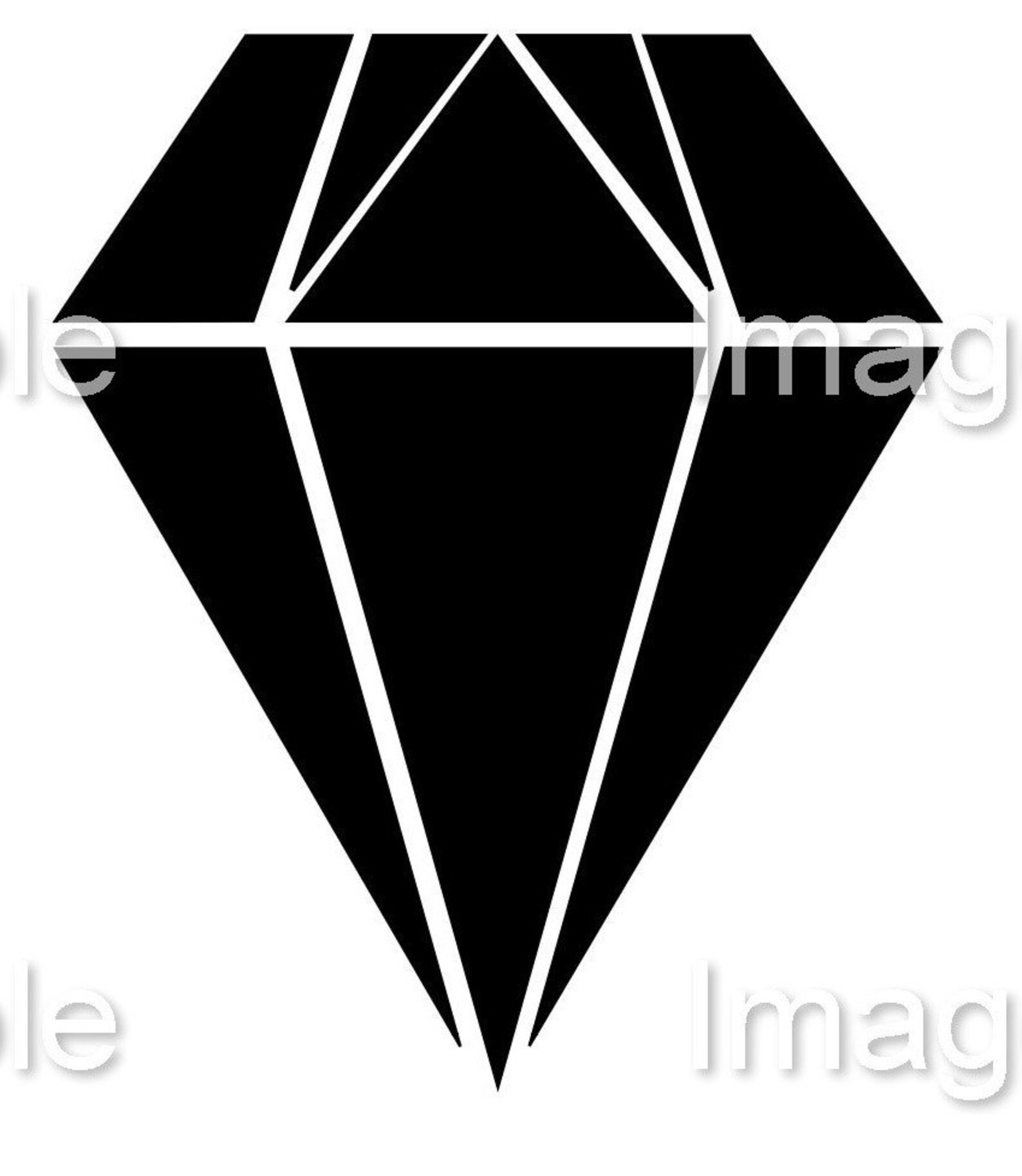 Diamond Silhouette Set of 12 PNG Jpeg SVG. Diamond Cut File. Instant ...