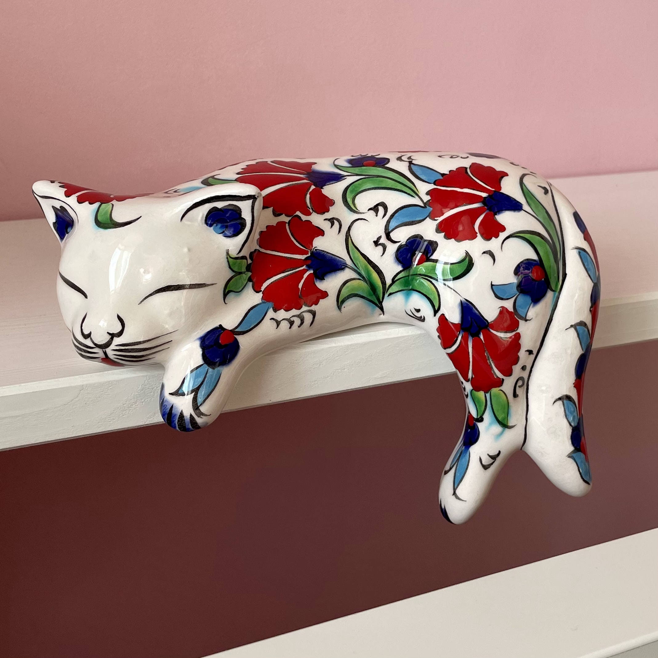 Owl Dove Cat Figurines Large Handmade and Hand Painted | Etsy UK