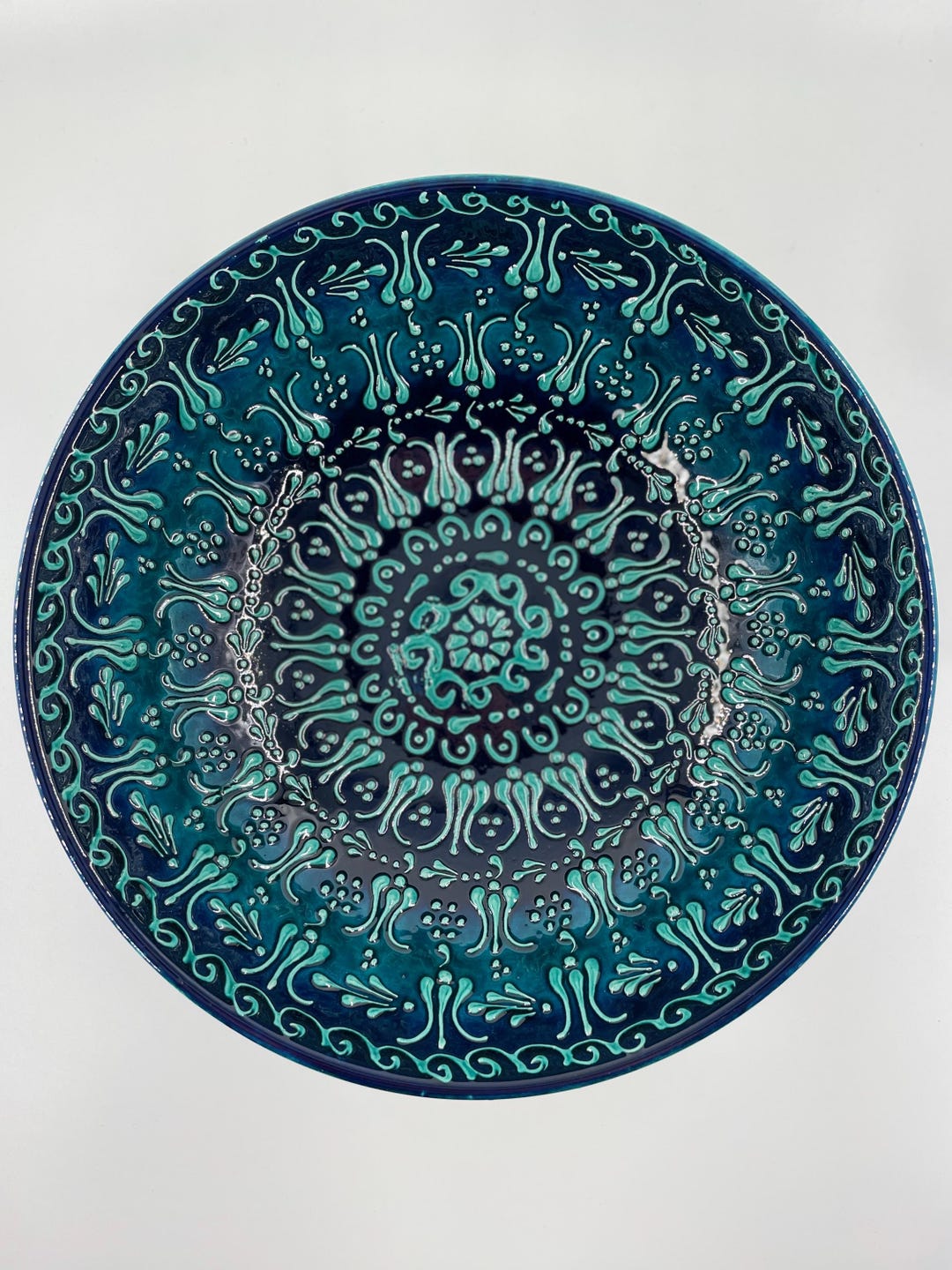Poseidon’s Large Blue Bowl (32cm)- Decorative Ceramic Bowl - Large ...