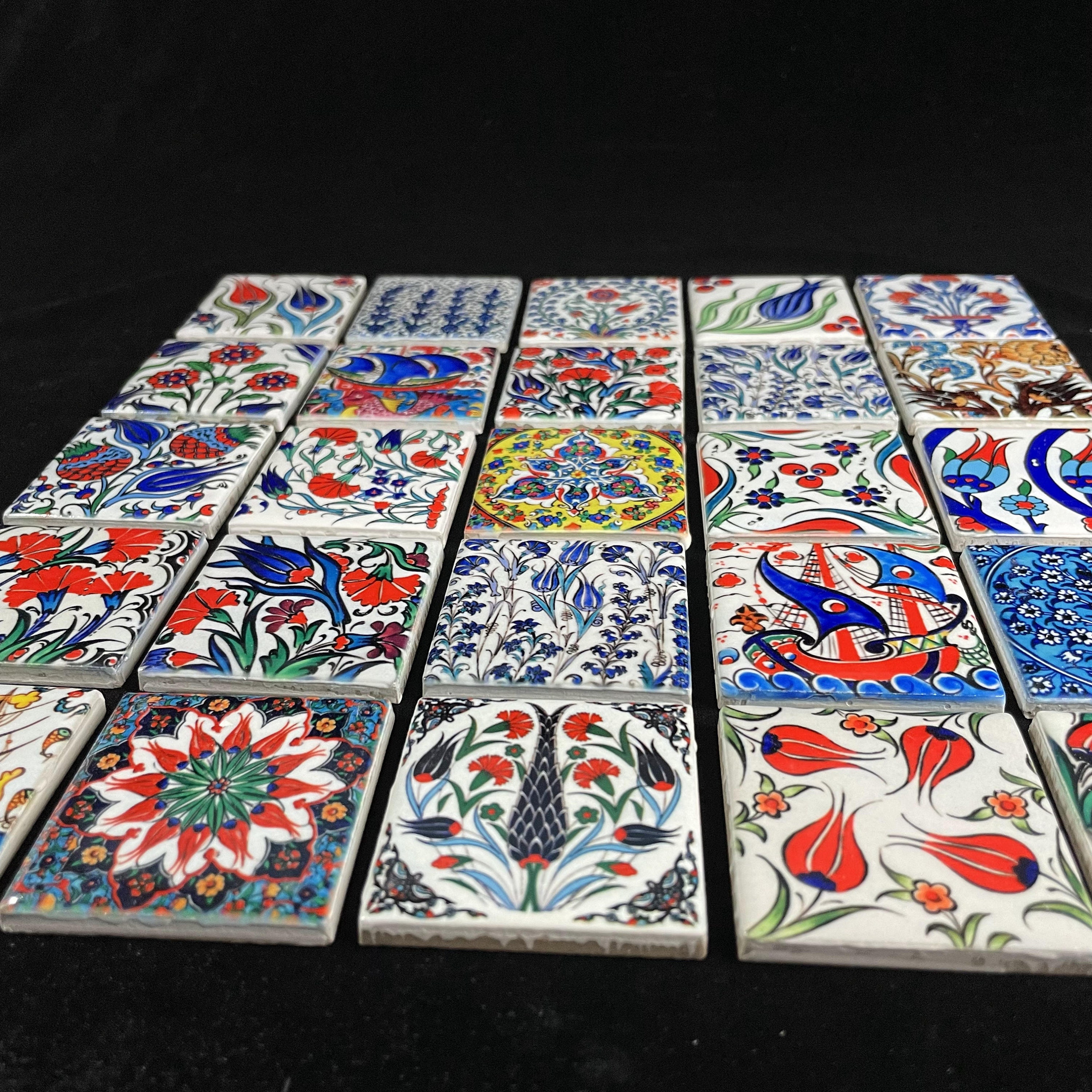 Turkish Chini Tile Set / 5cm X 5cm Small Tiles / Wall Art - Etsy UK