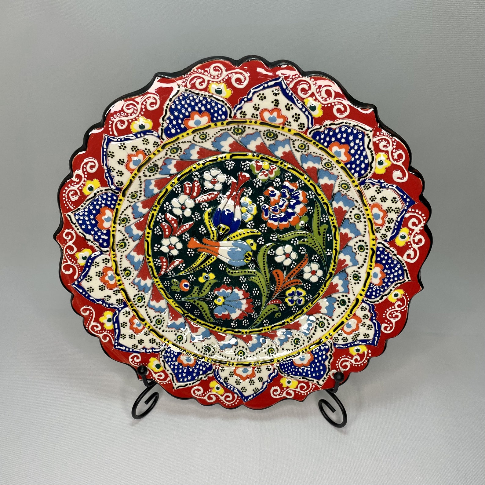 Ceramic Hand Painted Decorative Plate 10 Handmade | Etsy