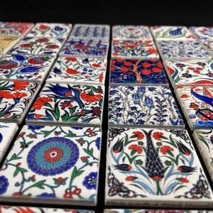 Turkish Chini Tile Set / 5cm X 5cm Small Tiles / Wall Art - Etsy