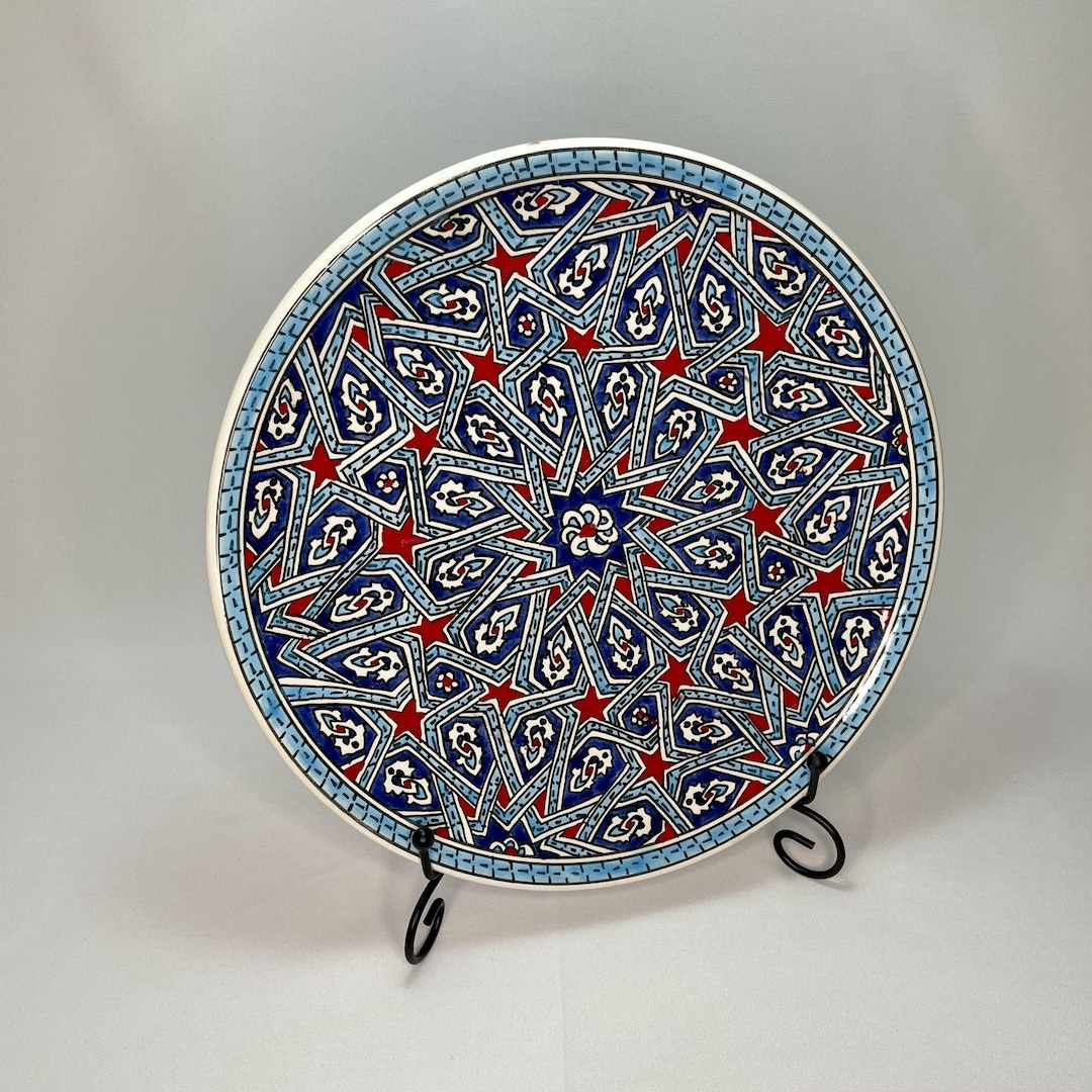 Hand-painted Majestic Plate as Seljuk Star - Large & Medium Serving ...