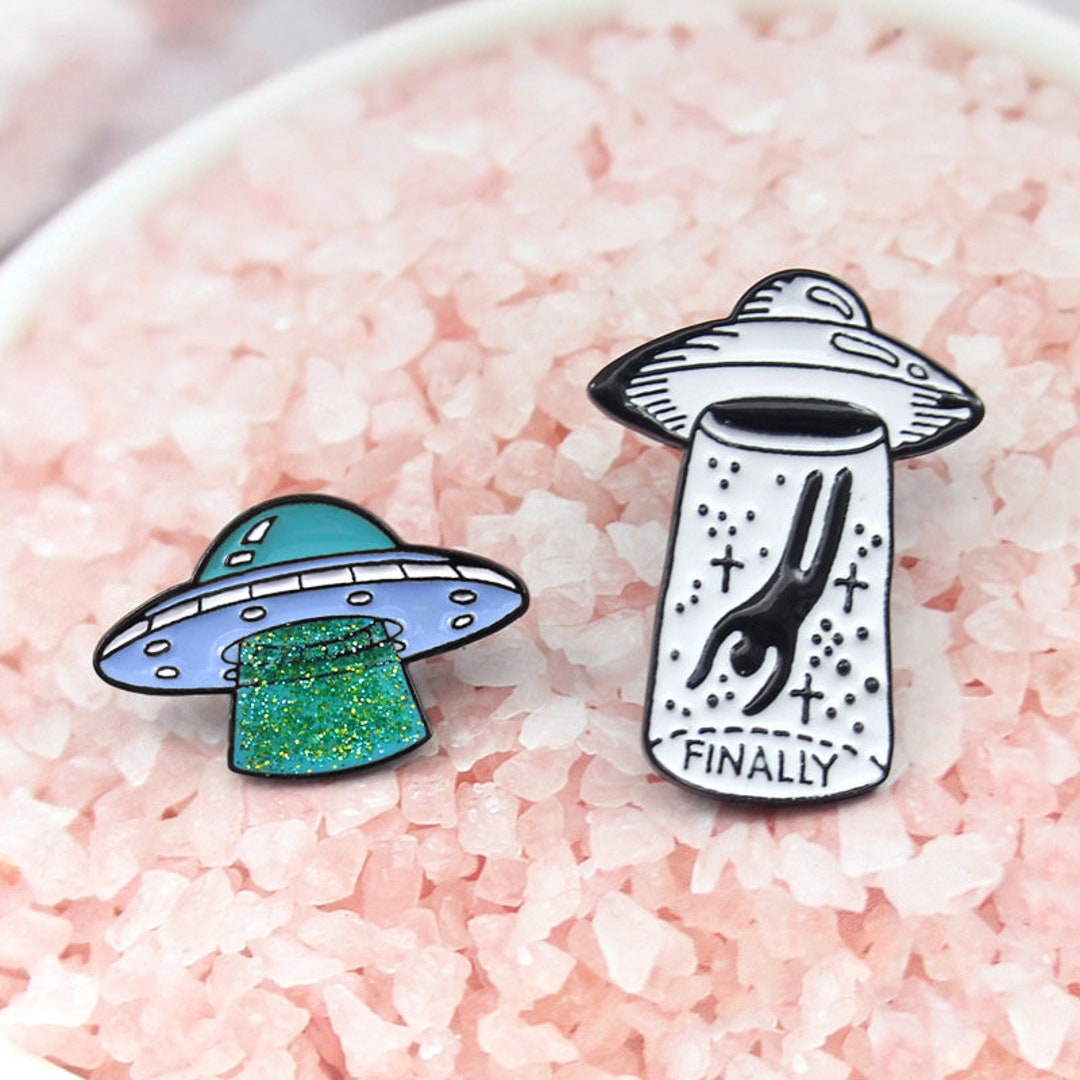 Alien Enamel Pin finally Arrival Spaceship Pin - Etsy
