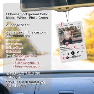 Personalised Photo & Music Car Ornament Hanging,personalised Double ...