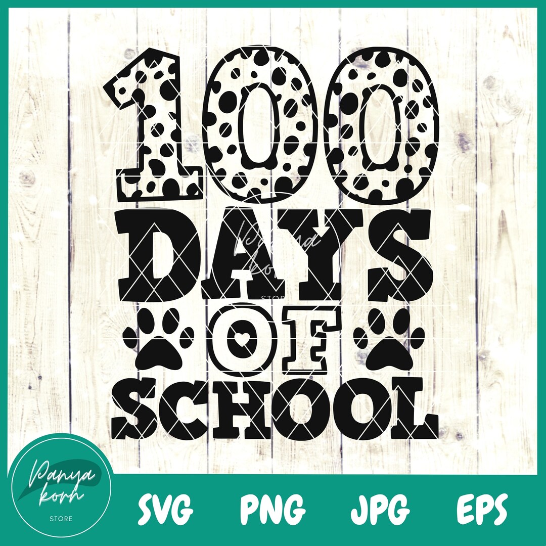 100 Days of School Dalmatian Dog SVG | 100 Days of School | Survived ...
