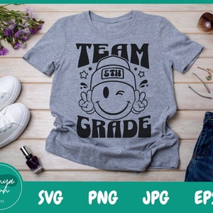 Team Fifth Grade SVG | Back to School Svg | 5th Grade Squad Svg ...