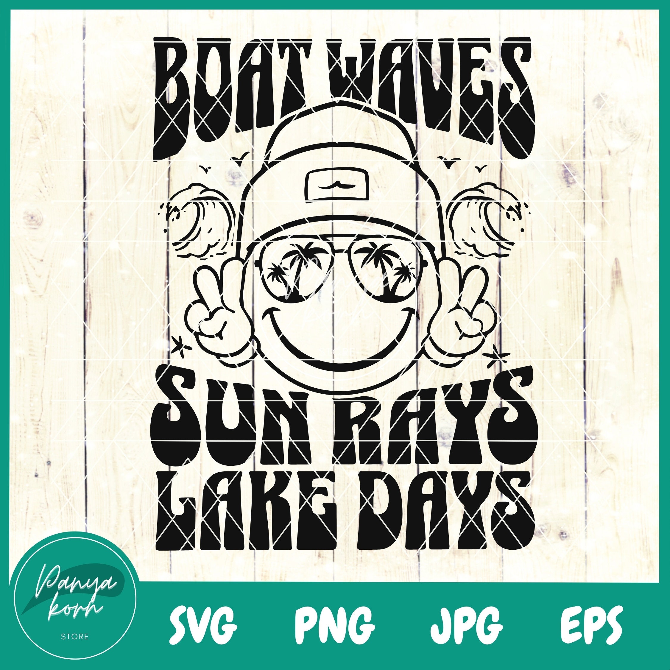 Boat Waves Sun Rays Lake Days SVG | Summer Quote Svg | Summer Vibes Svg ...