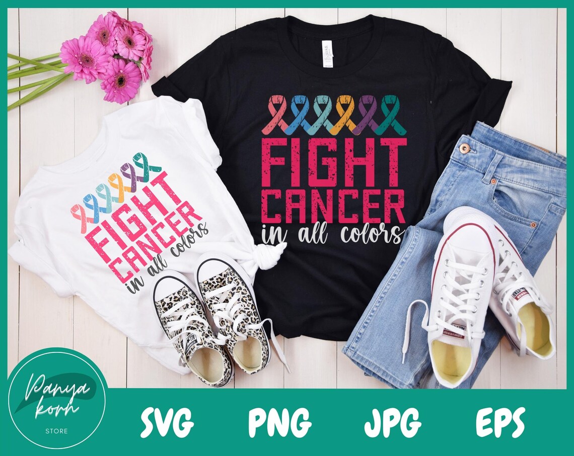Fight Cancer in All Colors SVG | Cancer Awareness Svg | Cancer Ribbon ...