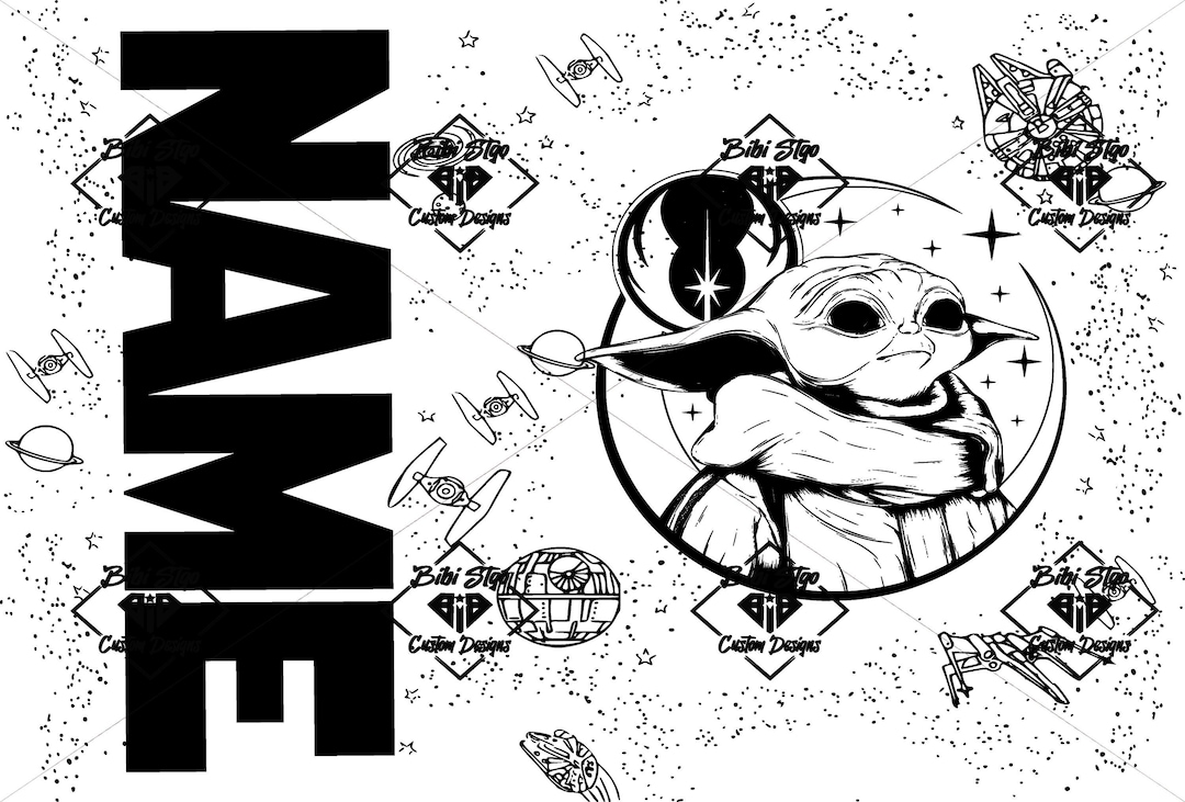 Baby Yoda Pattern 20oz Tumbler Background Download, Baby Yoda Tumbler ...