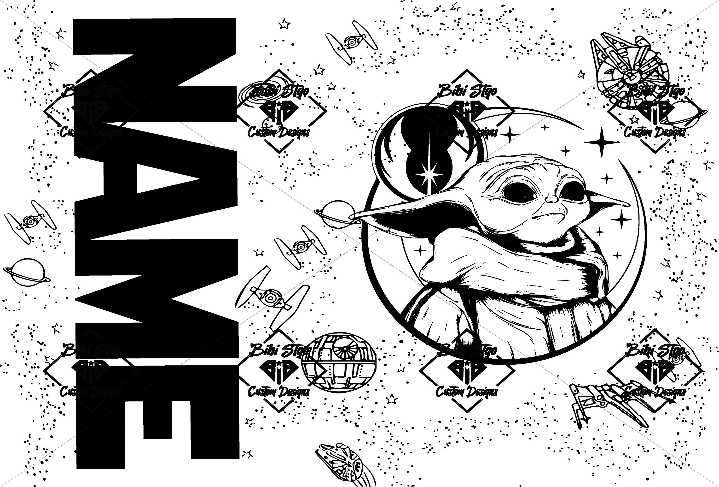 Baby Yoda Pattern 20oz Tumbler Background Download, Baby Yoda Tumbler ...