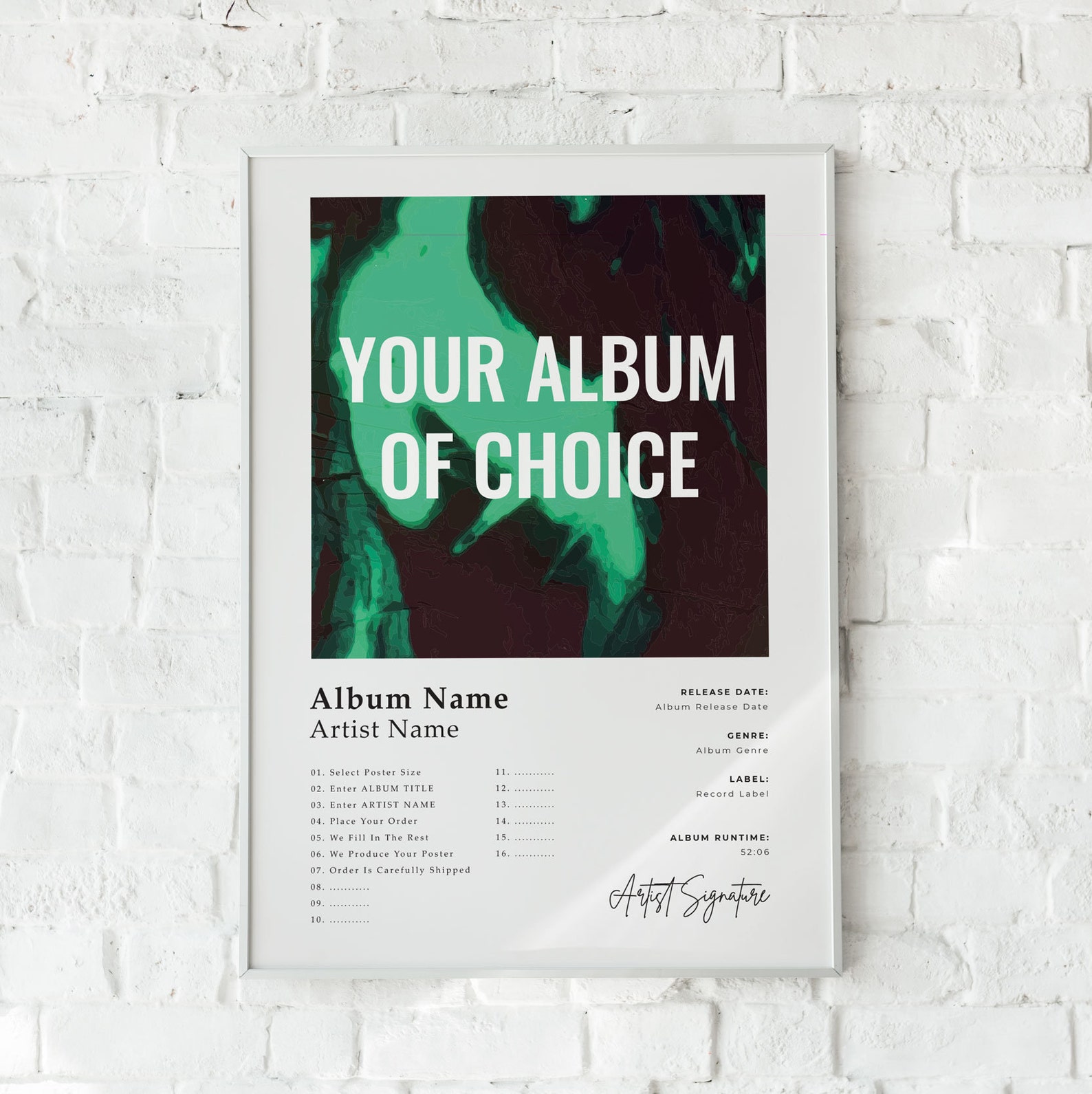 Custom Spotify Music Album Poster Customised To Your Album | Etsy