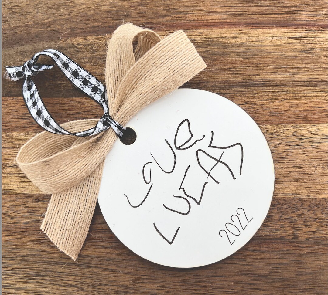 Handwriting Ornament, Kids Writing, Gift for Grandma, Memorial Ornament ...