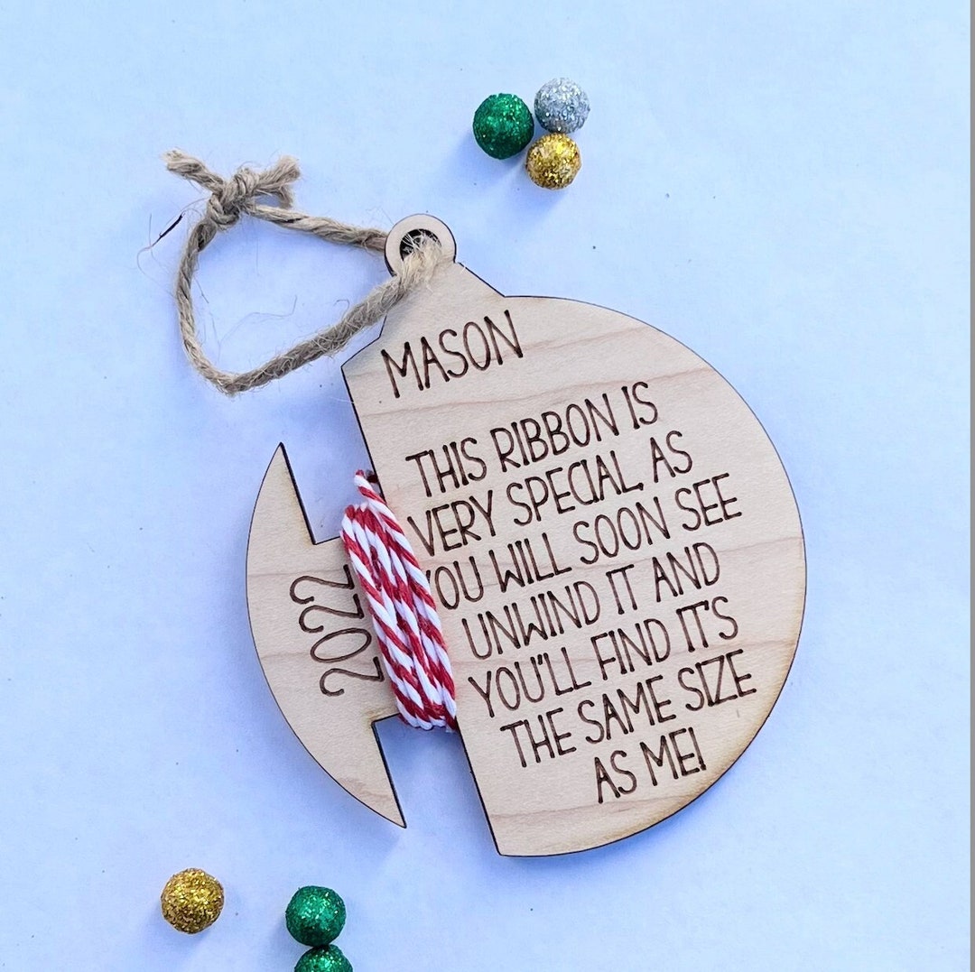 Custom Growth Ornament, Ribbon Height, 2022 Child Ornament, Grandparent ...