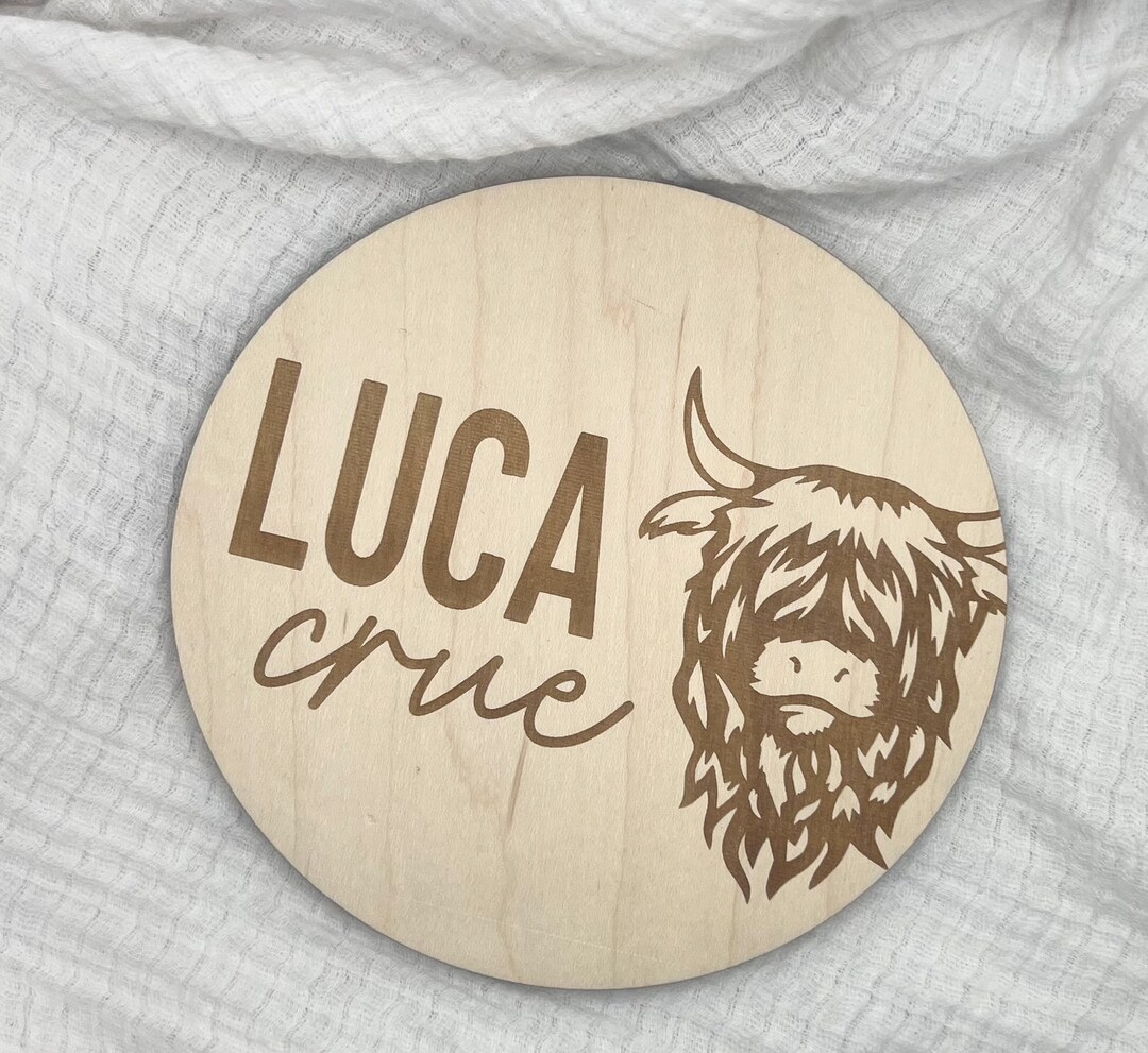 Highland Cow Baby Announcement, Cow Baby Sign, Highland Cow Nursery ...