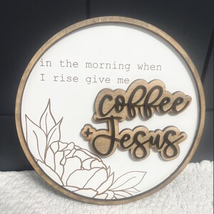 Coffee Bar Sign, Coffee and Jesus, Coffee Lover Gift, Kitchen Decor ...