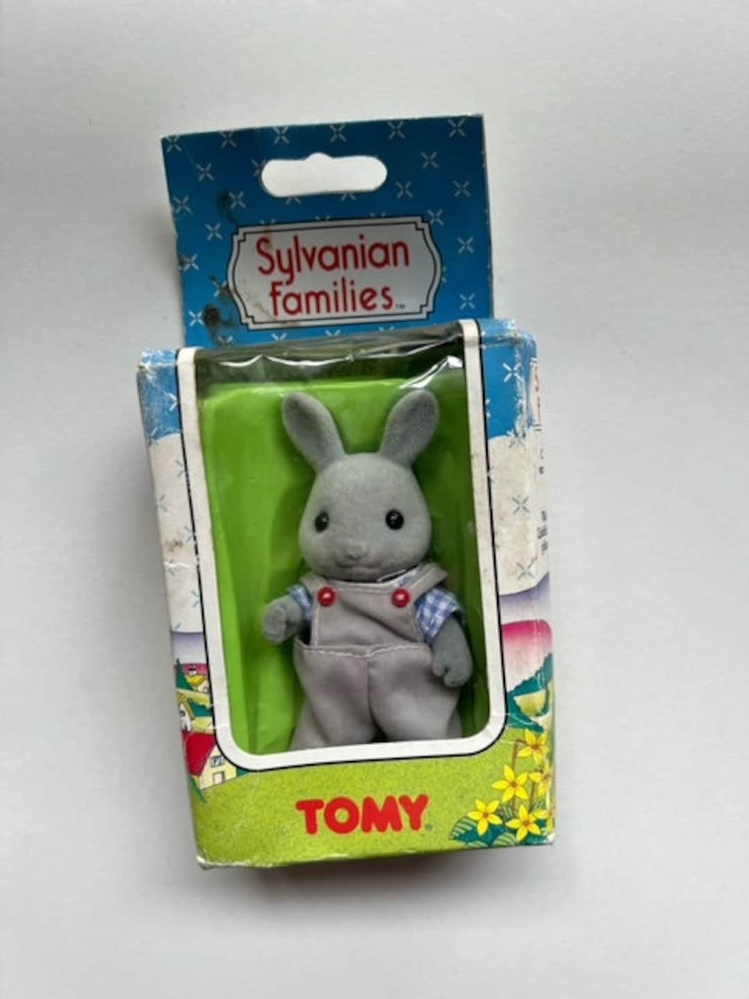 RARE 80's VINTAGE Sylvanian Families Rocky Babblebrook Grey Rabbit ...