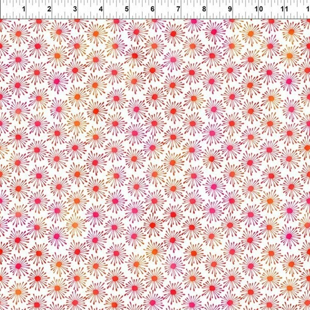 19,50/m, Stoff, Unusual Garden II, Blumen, Rot, Weiß, Patchworkstoff, Grafische Muster ...