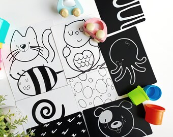 Printable Sensory Cards for Baby Visual Stimulation Cards High Contrast ...
