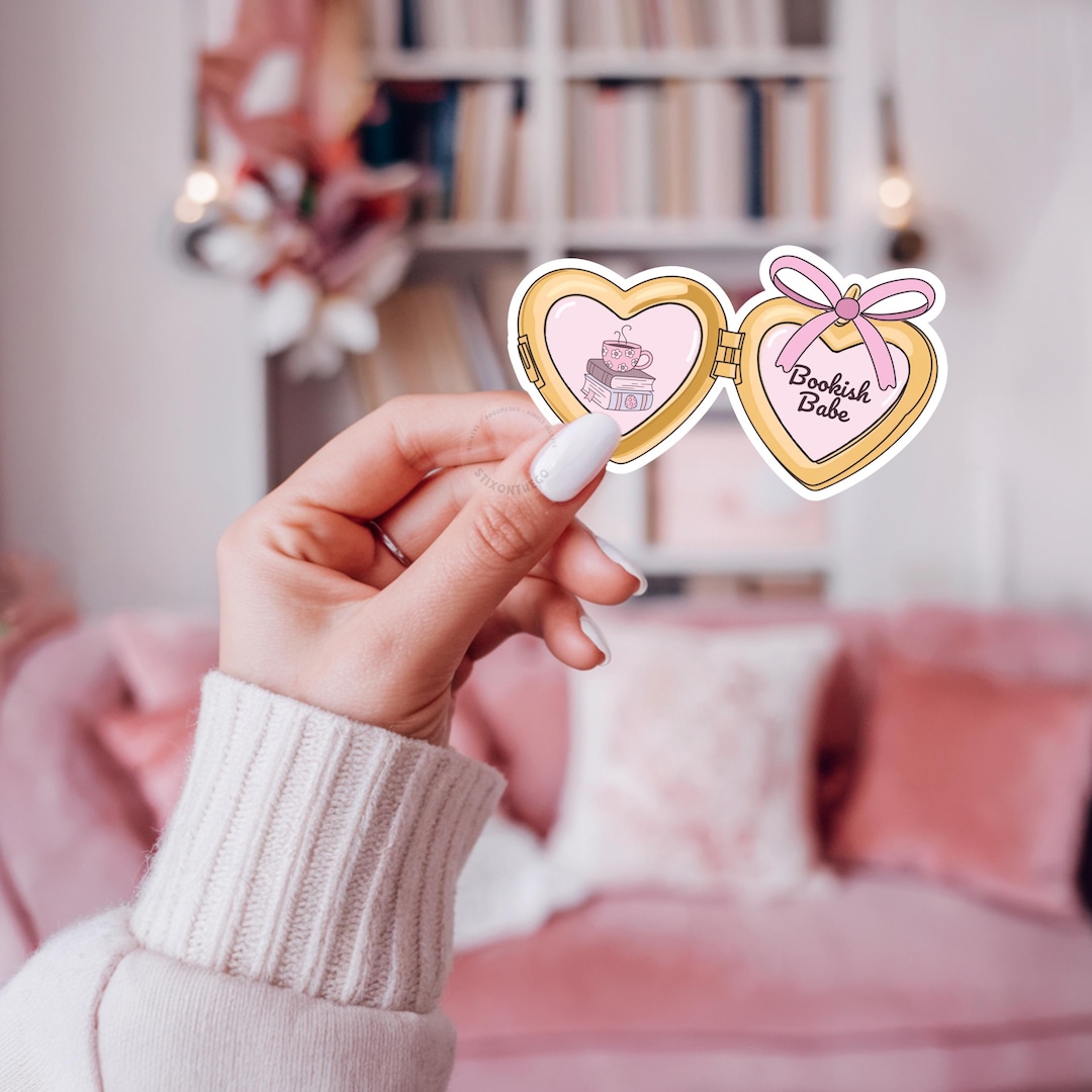 Bookish Babe Locket Sticker,cute Reader Trendy Bookish Sticker, Book ...
