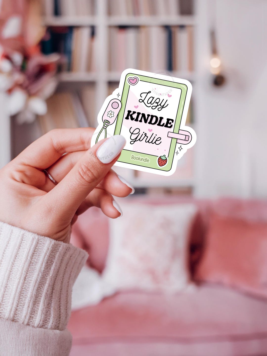 Lazy Kindle Girlie Sticker,funny Bookish Sticker, Book Lovers Gift ...