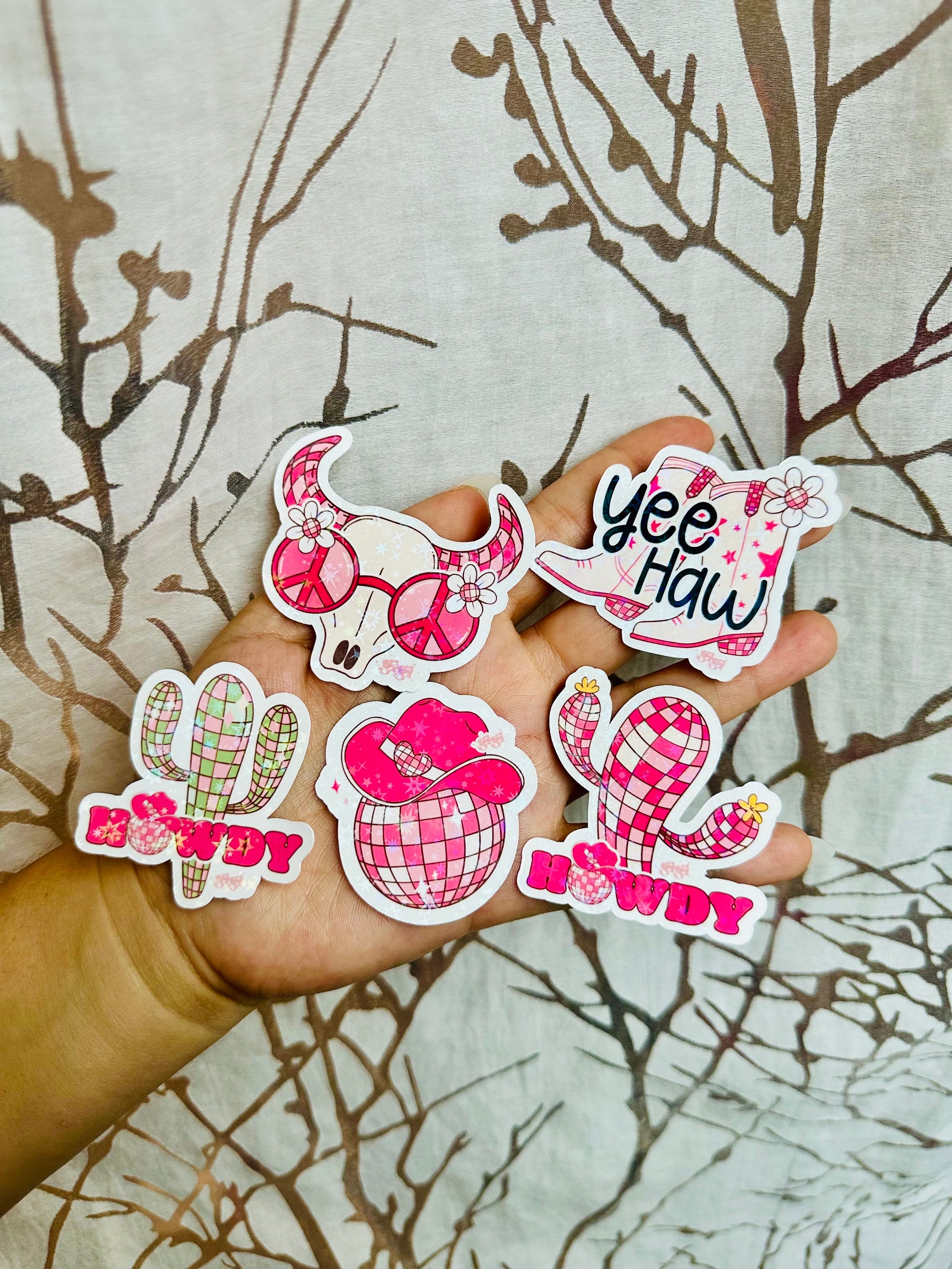 Disco Cowgirl, Girly Cowboy, Disco Ball Cowgirl Sticker Pack, Groovy ...