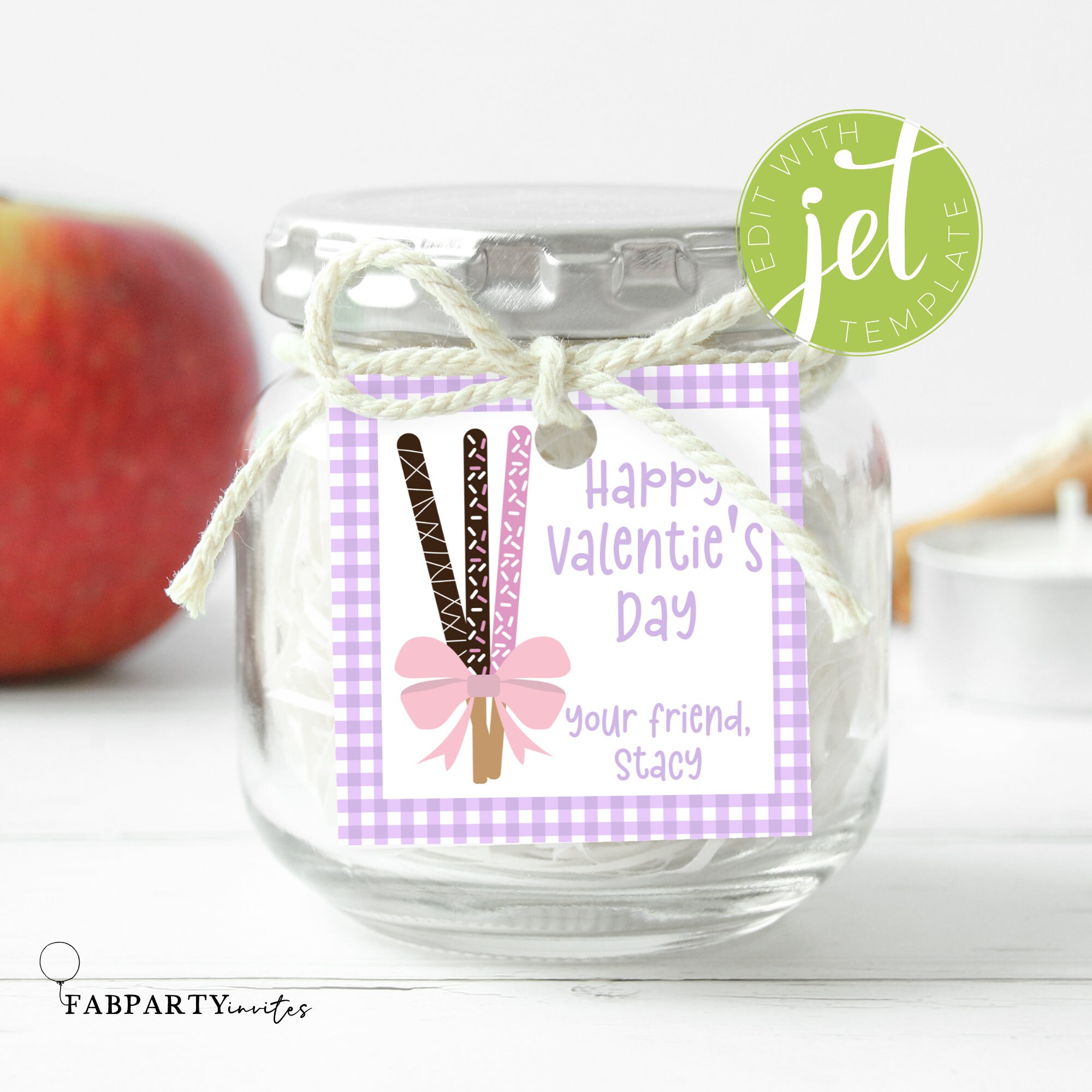 Printable Valentine's Gift Tag for Kids, Editable Chocolate Favor Tags ...