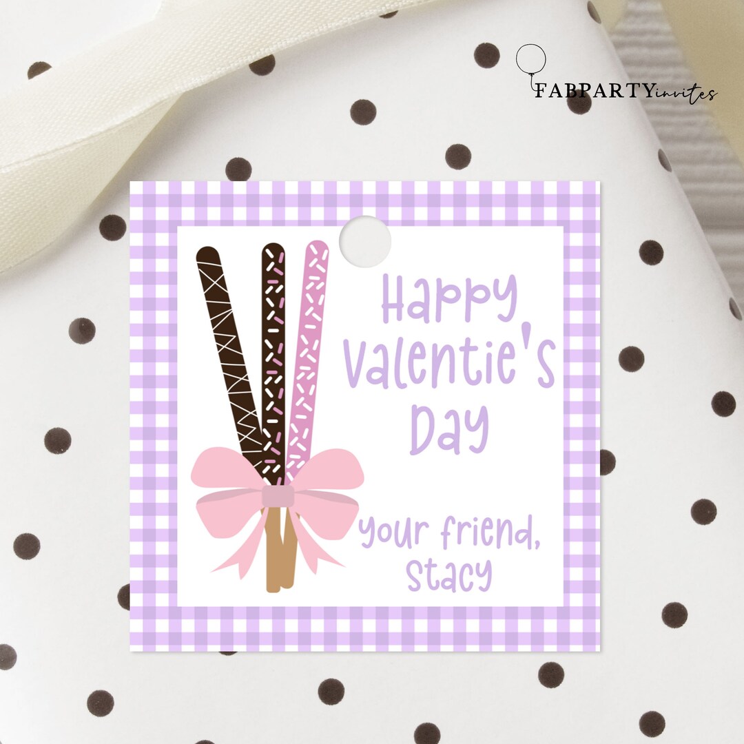 Printable Valentine's Gift Tag for Kids, Editable Chocolate Favor Tags ...