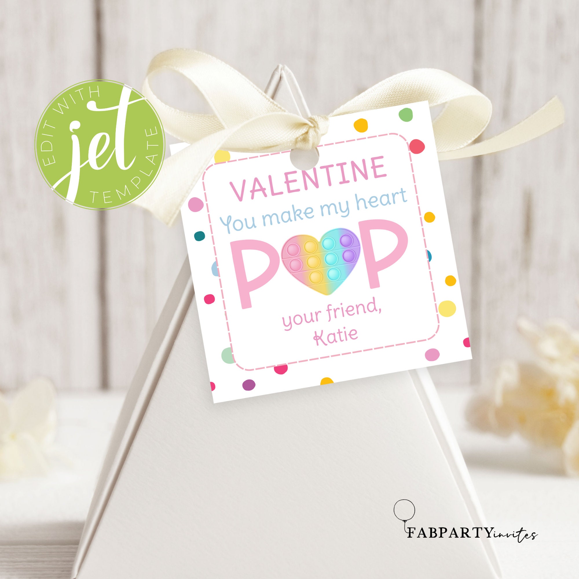 Printable Valentines Card for Kids, Pop It Valentine Gift Card Editable ...