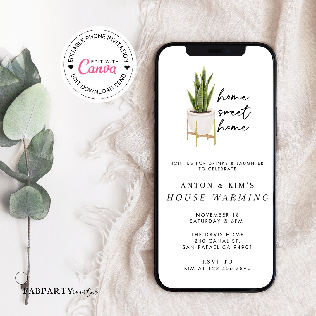 Housewarming Invitation Template, Digital Invitation, New Home Party ...