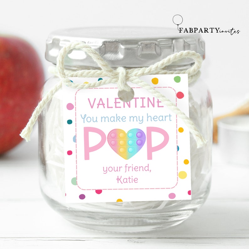 Printable Valentines Card for Kids, Pop It Valentine Gift Card Editable ...