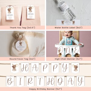 Beary First Birthday Bundle, 1st Birthday Party Decor, Teddy Bear ...