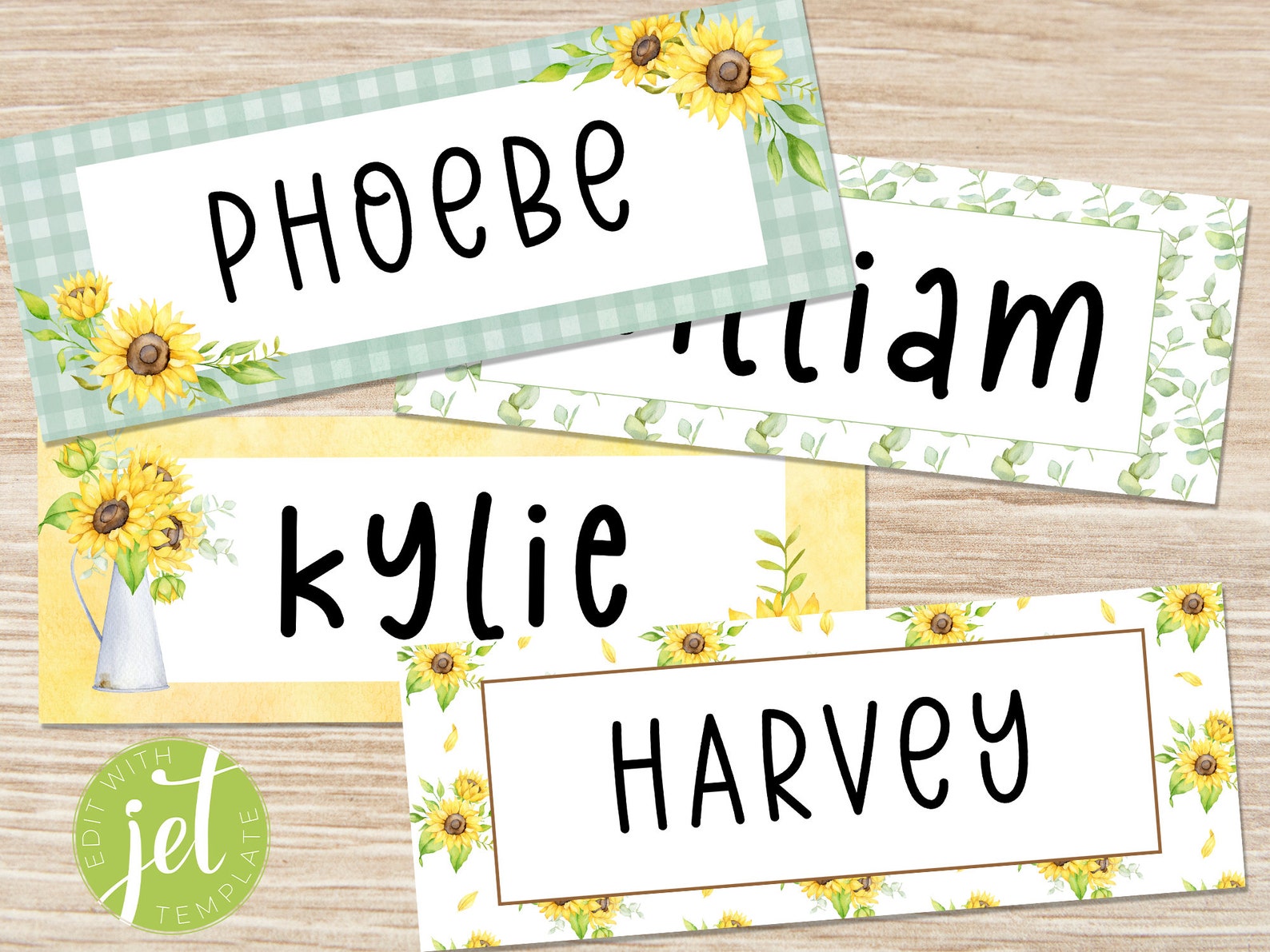 Sunflower Student Desk Plates Classroom Name Tags | Etsy