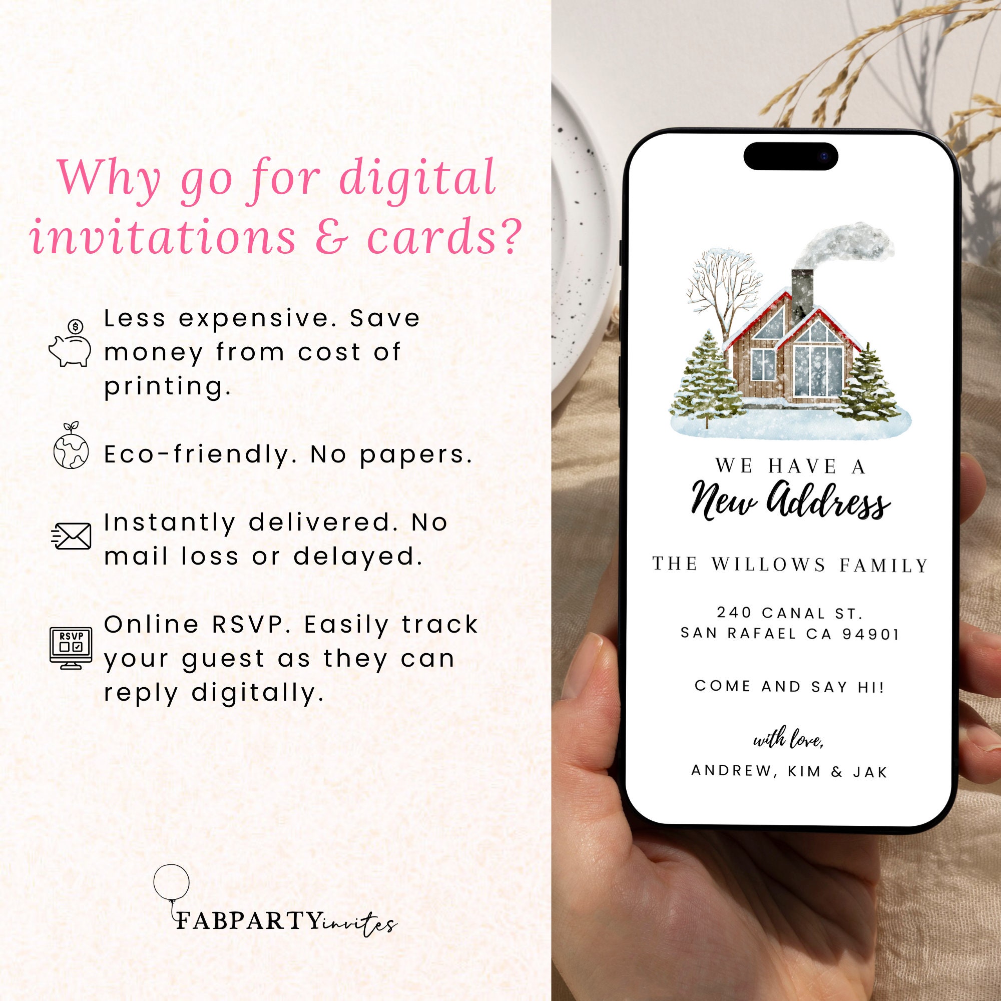 Moving Announcement Digital Template, Electronic New Address ...