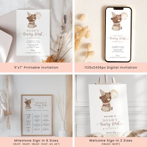 Beary First Birthday Bundle, 1st Birthday Party Decor, Teddy Bear ...