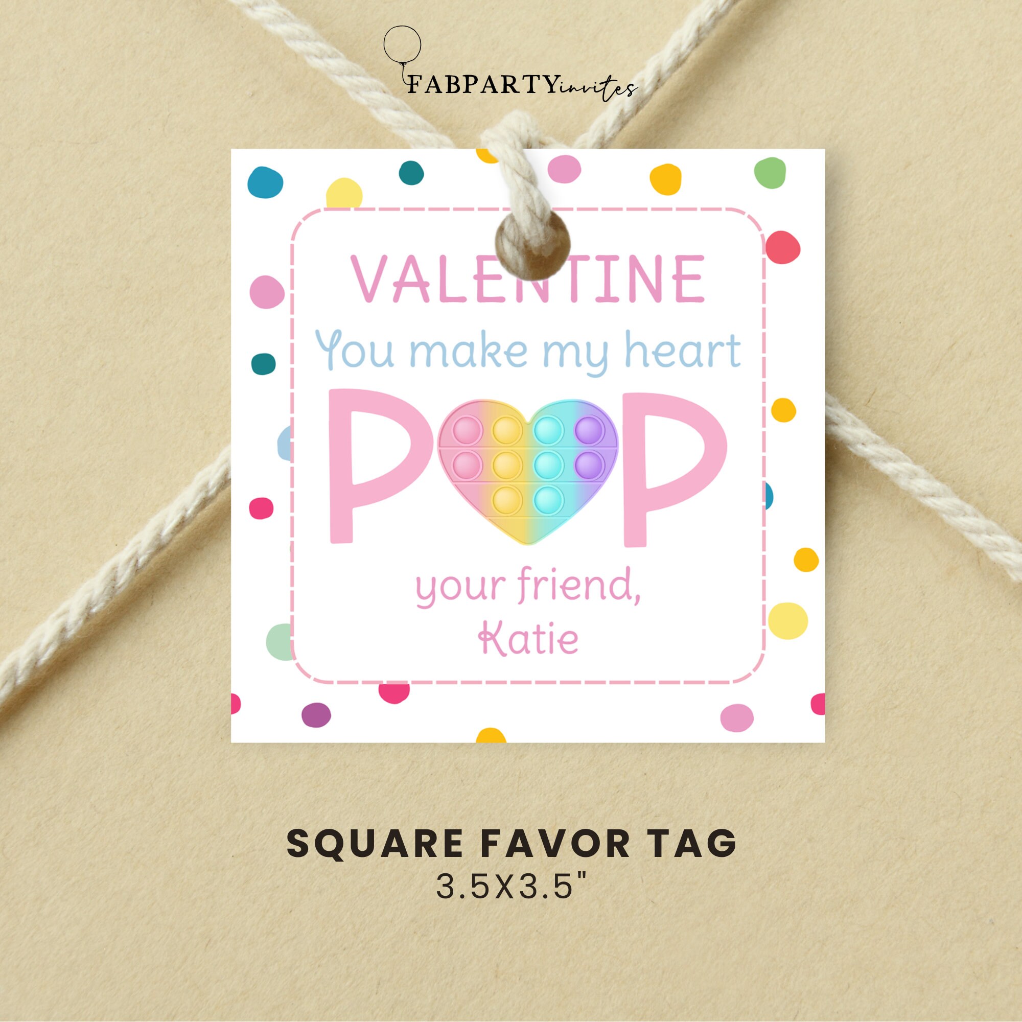 Printable Valentines Card for Kids, Pop It Valentine Gift Card Editable ...