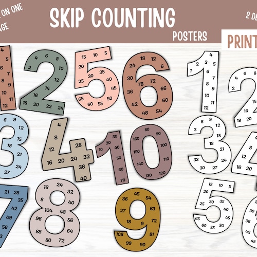 NEUTRAL Skip Counting Large Number Display Neutral Classroom - Etsy Canada
