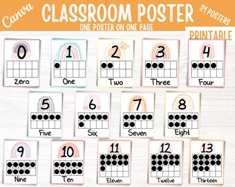 Classroom Number Posters - Etsy